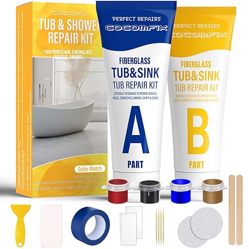 Fiberglass Tub Repair Kit (Color Match), Fiberglass Shower and Bathtub ...