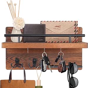 Amazon.com: OurWarm Key Holder and Mail Organizer Wall Mounted with Key ...
