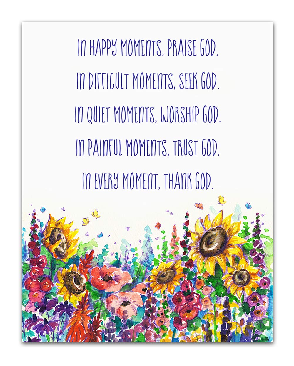 Amazon.com: "In Happy Moments, Praise God." Christian Wall Print ...