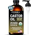 Amazon.com : Organic Castor Oil in Glass Bottle – 16 Oz Cold Pressed ...