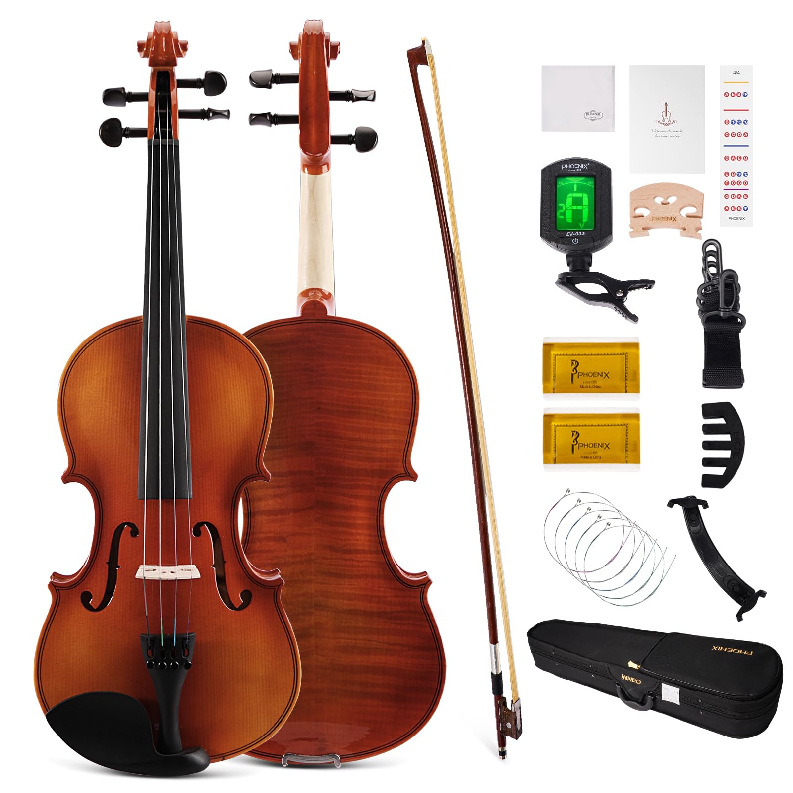 Mua PHOENIX Violin 4/4 Full Size Kit, Violin Fiddle Set for Beginner ...
