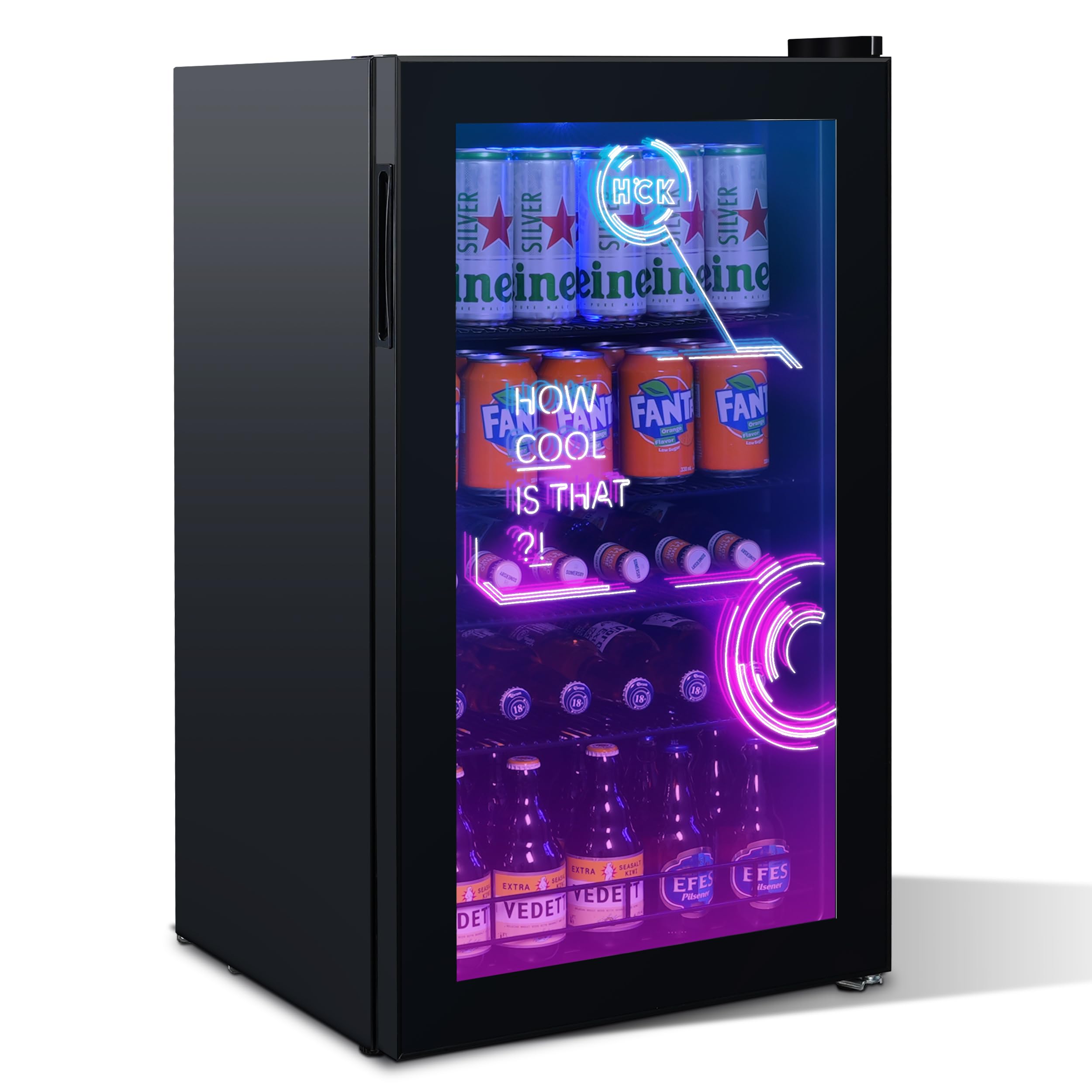 Mua HCK Beverage Refrigerator with LED Color Changing Door, Small ...