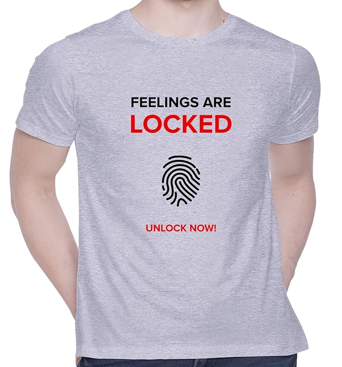 CreativiT Graphic Printed T-Shirt for Unisex Feelings are Locked Tshirt ...