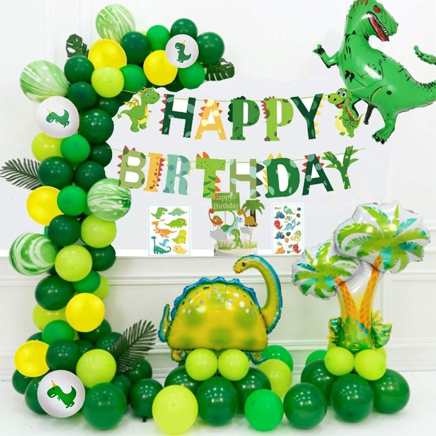 Dinosaur Birthday Decoration Set- 99 pcs for Arch Garland Kit ...