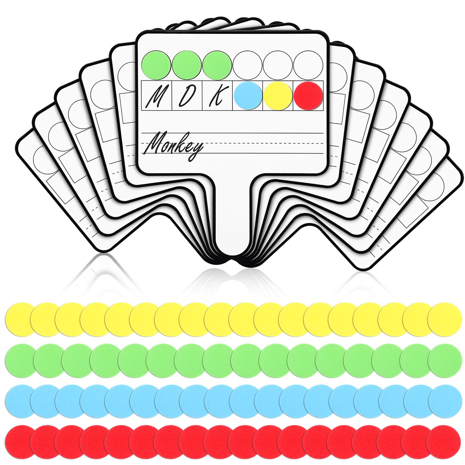 Seajan 12 Pcs Paddle Set Education Dry Erase Double Side Handheld ...