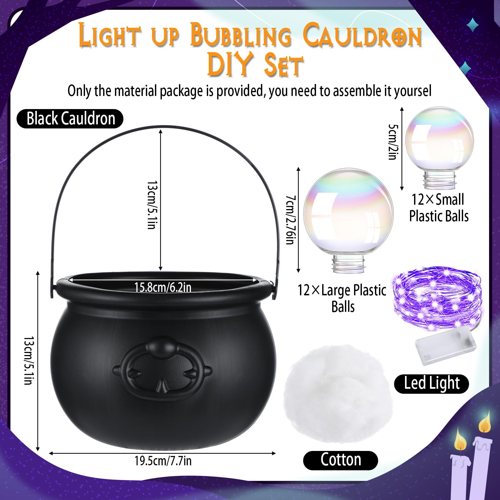 Mua Liliful Light up Bubble Cauldron DIY Set, 7.68" Black Plastic ...