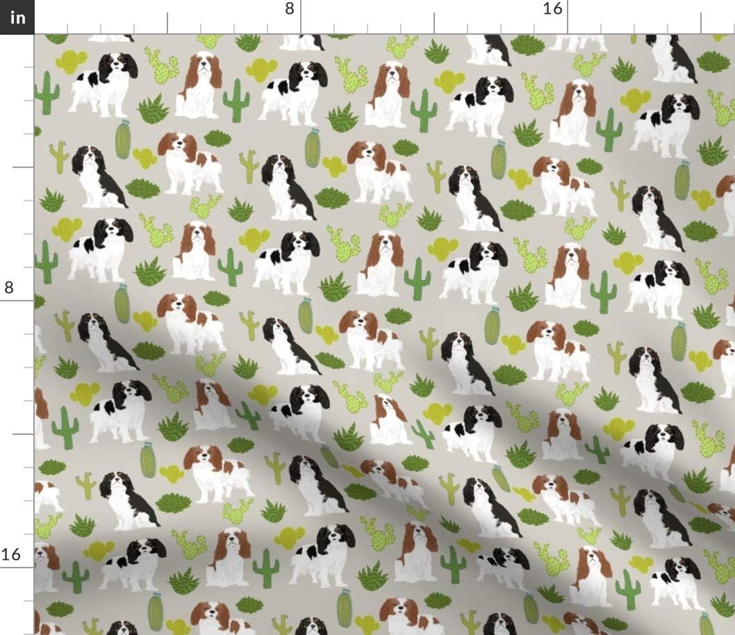 Amazon.com: Spoonflower Fabric - Cavalier King Charles Spaniel Dog Cute ...