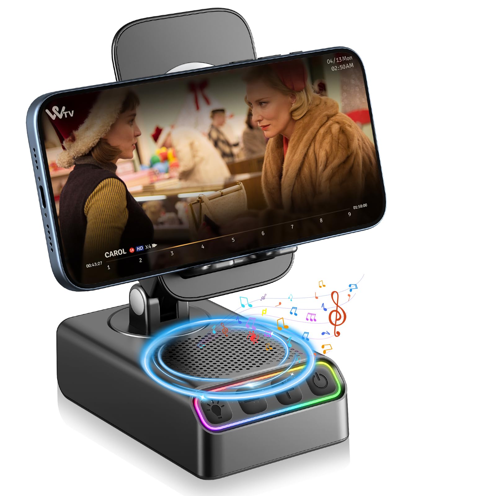 Hupoaf Adjustable Cell Phone Stand with Wireless Induction Bluetooth ...
