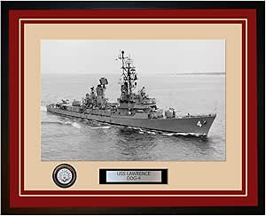 Amazon.com: USS Lawrence DDG-4 Framed Navy Ship Photo 528DDG4Burgundy ...
