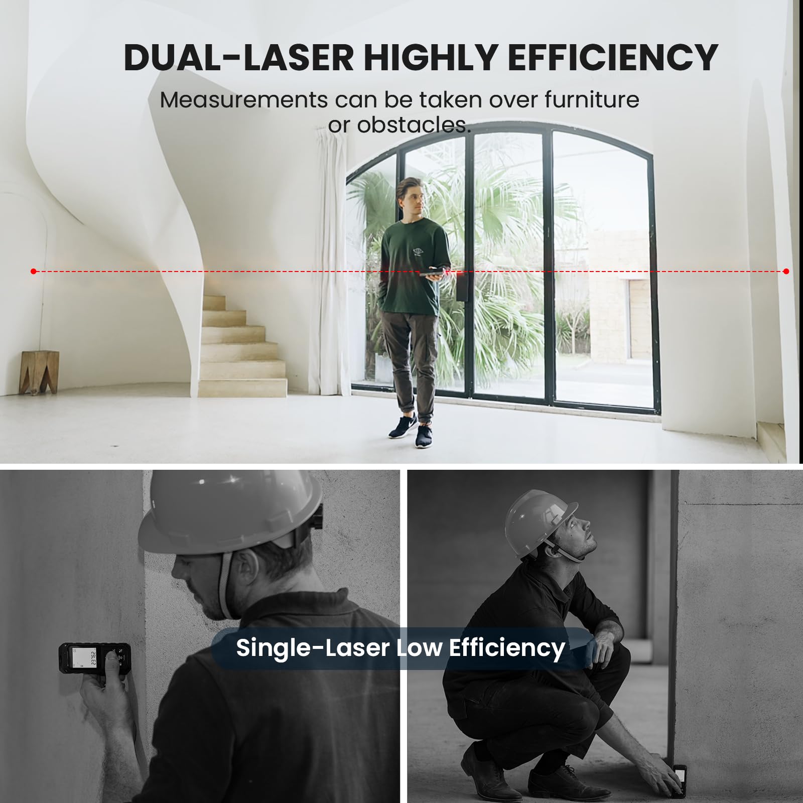 Mua Bilateral Laser Measurement Tool,MiLESEEY 390Ft Dual Laser Measure ...