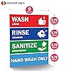 Wash Rinse Sanitize Sink Labels - 2.75" x 9" - Also Includes Hand Wash ...