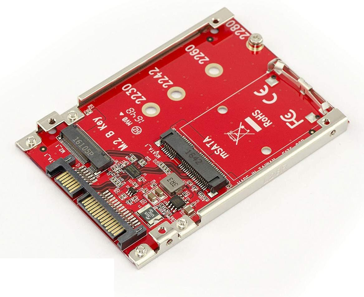 Kalea-Informatique – M.2 (NGFF) adaptor and/or mSATA to SATA 3 with metal frame – 2.5 inch ...