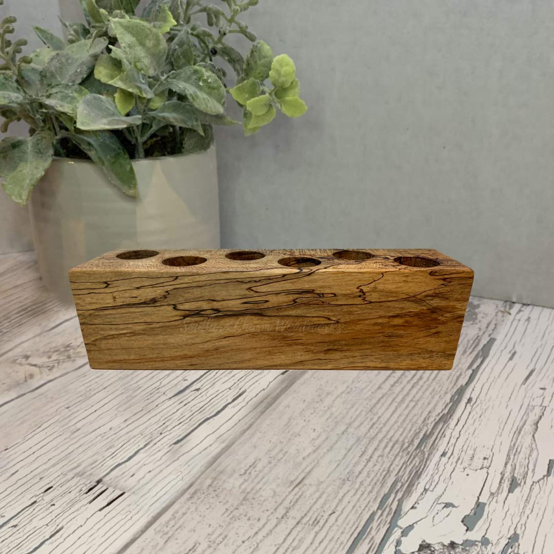 Amazon.com: Essential Oil Wood Holder. Bottle Holder with 6 Holes for ...