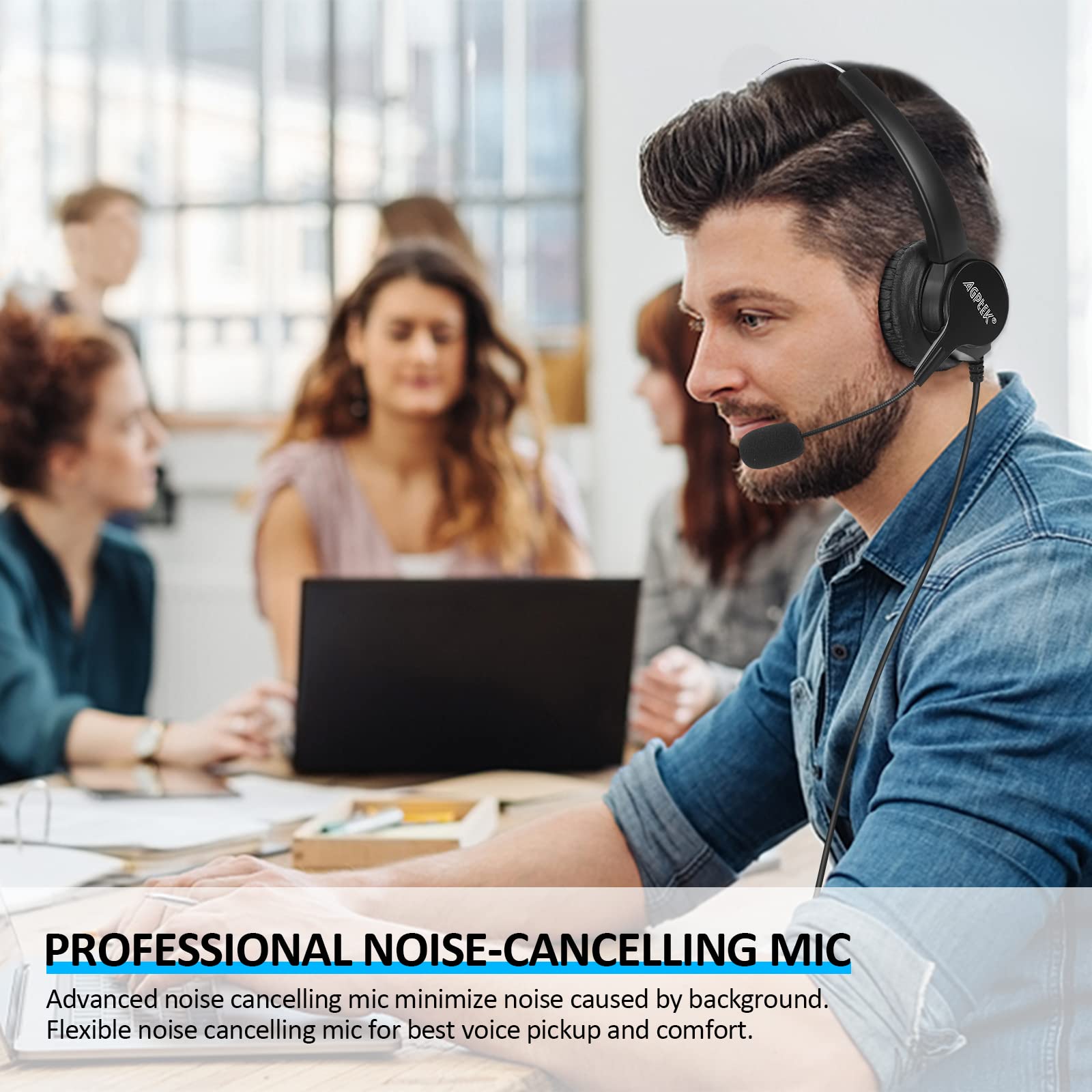 Mua AGPTEK® Hands-Free Call Center Noise Cancelling Corded Monaural ...