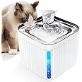 Pet Supplies : Premium Cat Water Fountain: 2.2L/74oz Automatic Dispenser with Stainless Steel ...