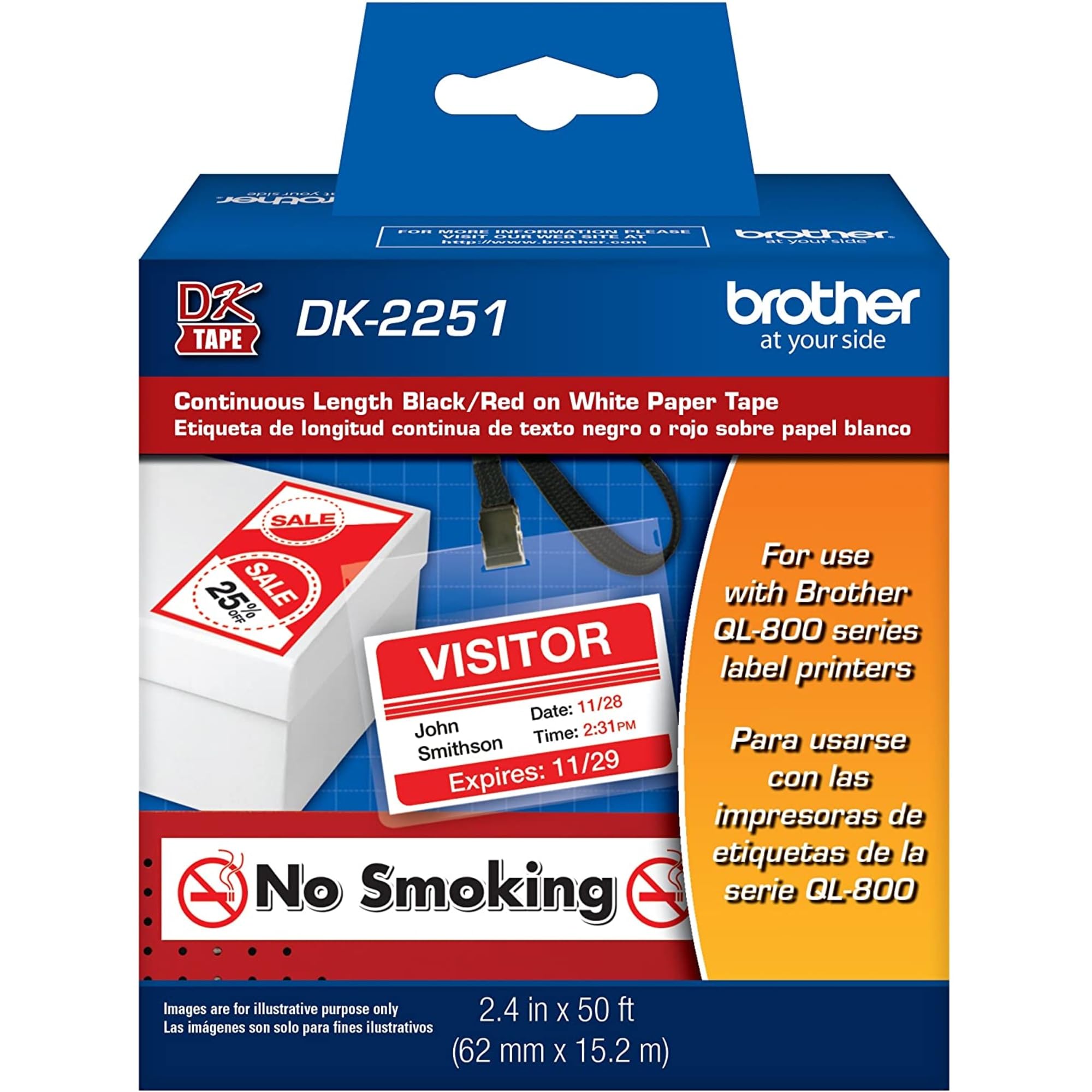 Mua Brother Genuine DK-2251 Continuous Length Replacement Labels, Black ...