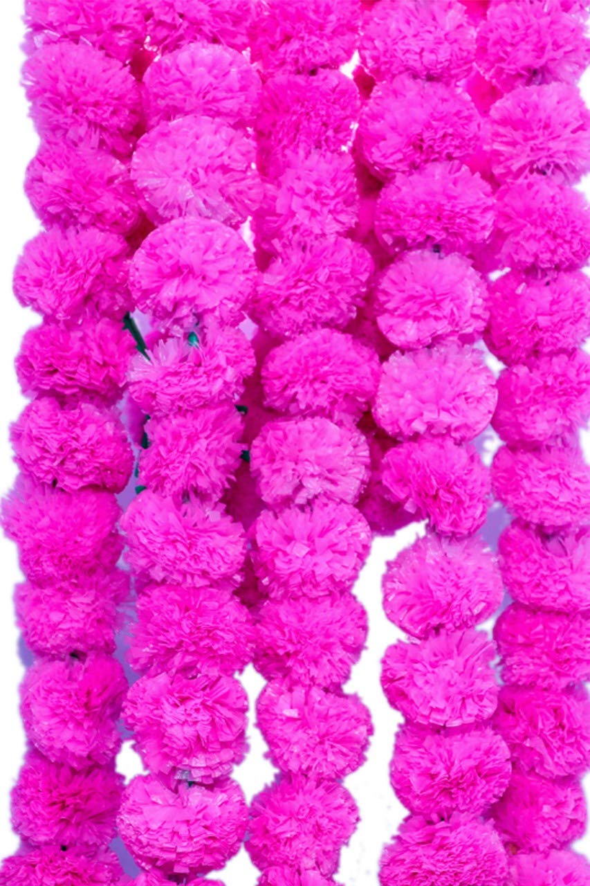 Buy The Phool Mala Artificial Fluffy Flowers, Genda Phool, Marigold ...