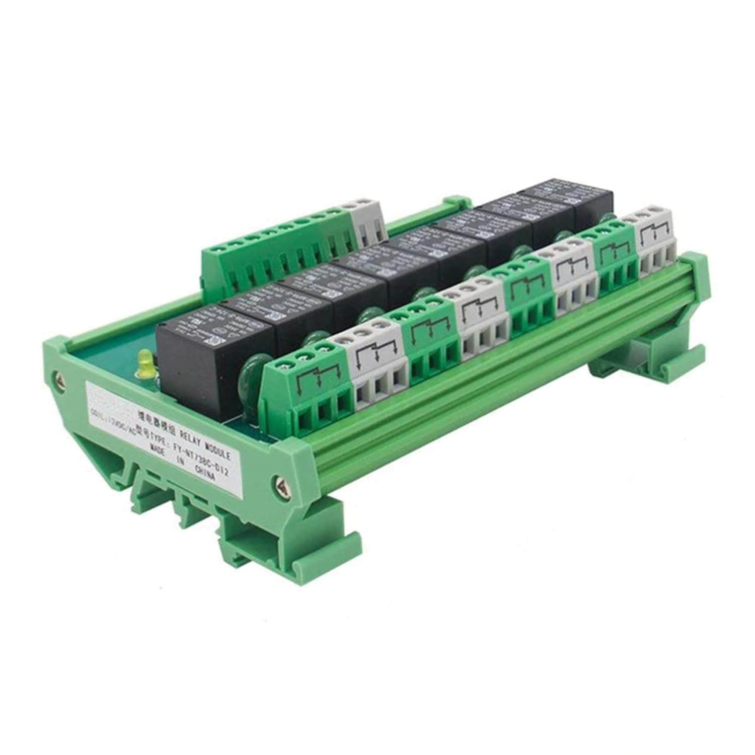 GAEYAELE 8 Channel Interface Relay Module 12VACDC 24VACDC DIN Rail ...