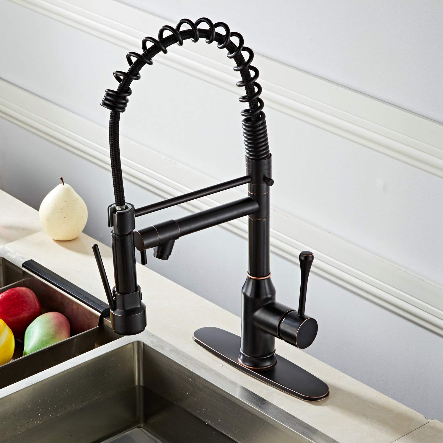 Commercial Kitchen Faucet/Single Handle High Arc/Pull Down Sprayer ...