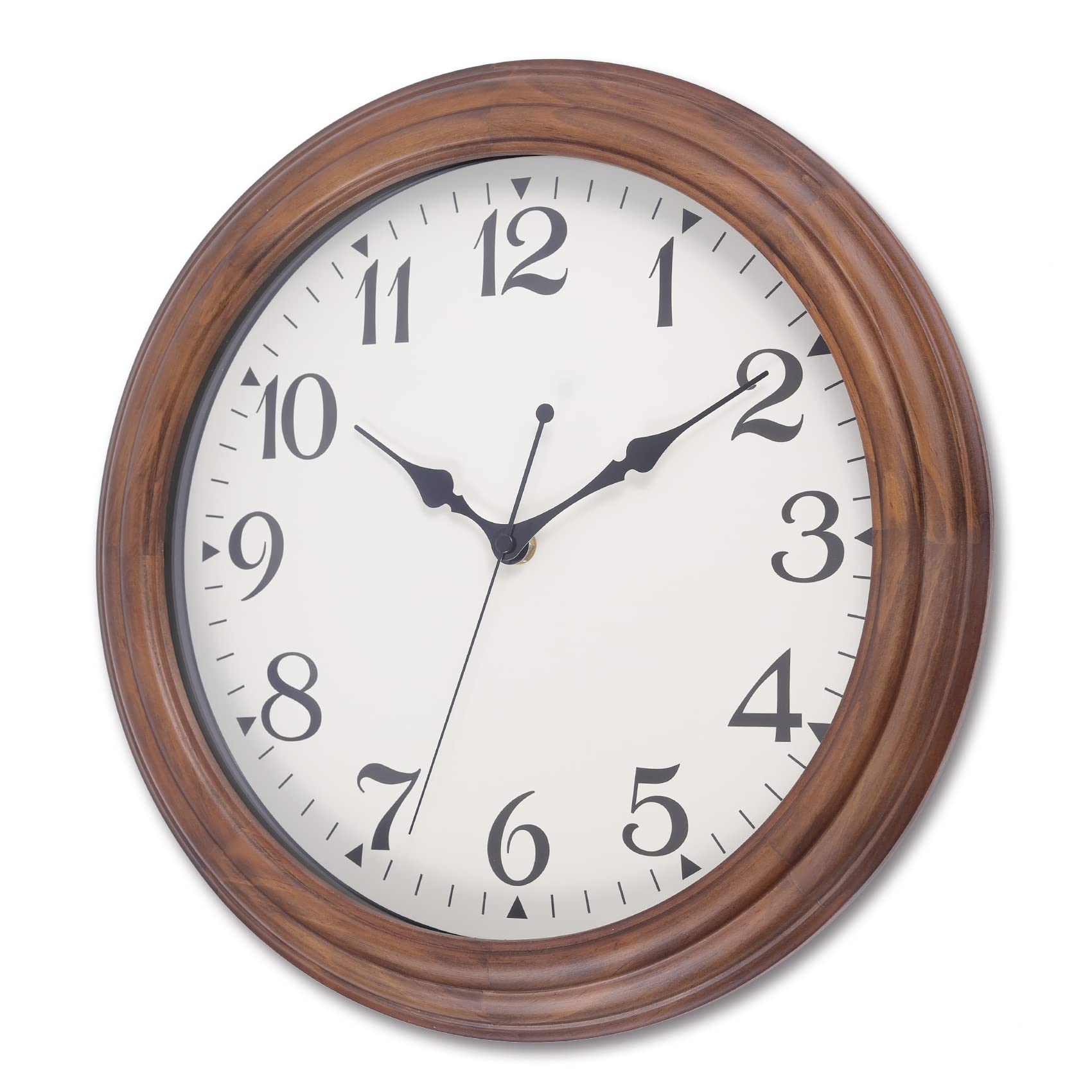 Vigorwise 14 Inch Wooden Wall Clock, Retro Wood Wall Clocks Battery ...