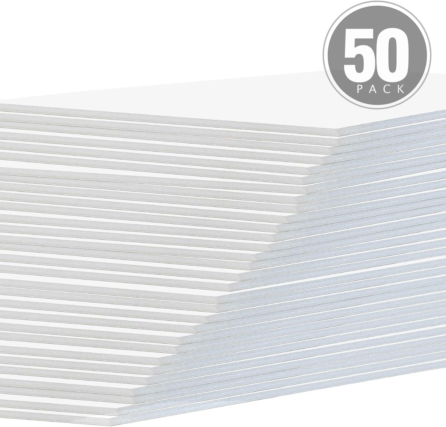 Amazon.com: Golden State Art, Pack of 50, 1/8" Thick, 5x7 White Foam ...