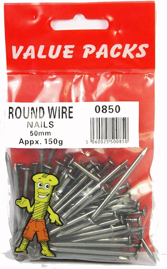 2 inch DIY Nails (5cm), Round Wire Nails 50 mm 150g Pack: Amazon.co.uk ...