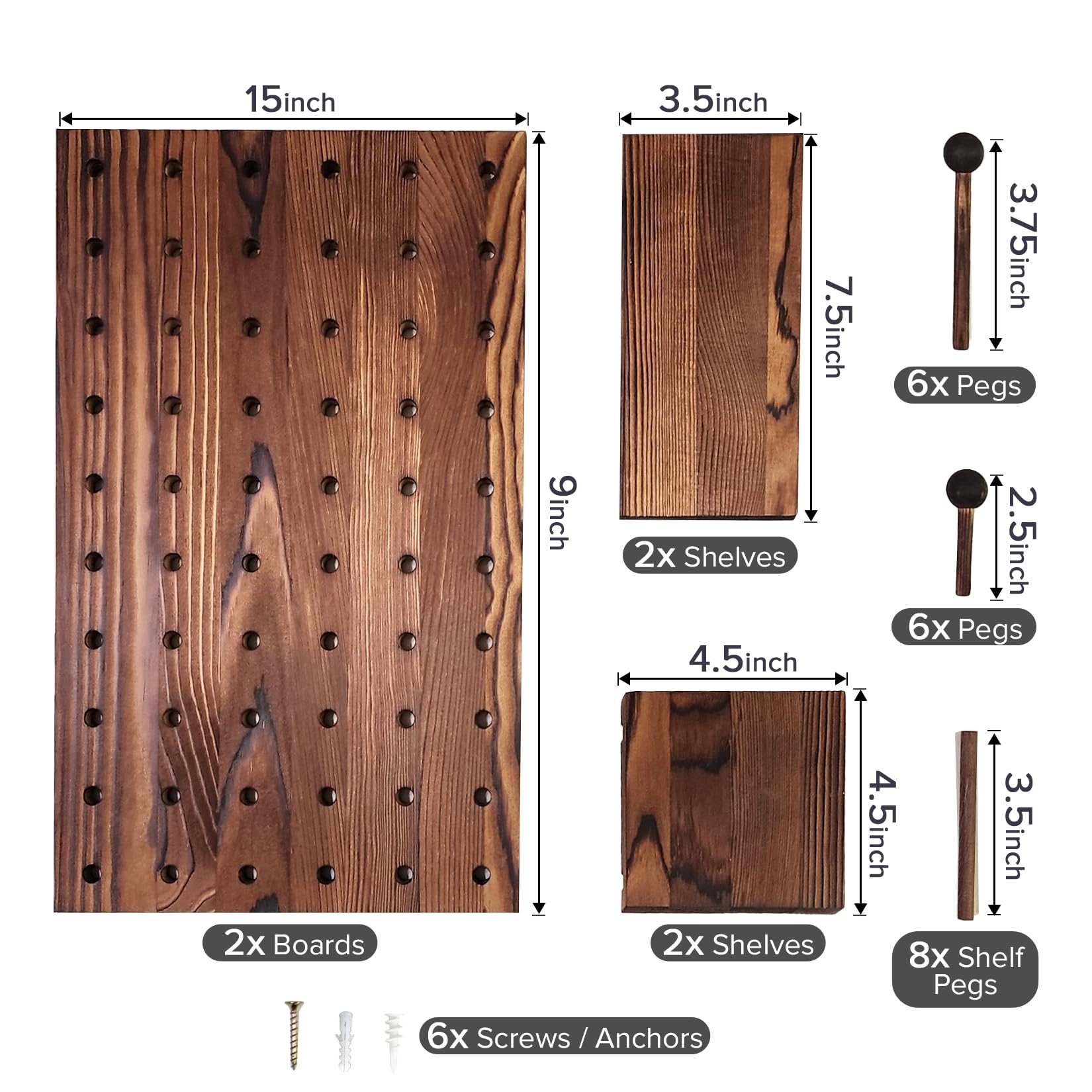 FreshDecor Wood Pegboard | Wooden Pegboard Wall Organizer | Wall ...