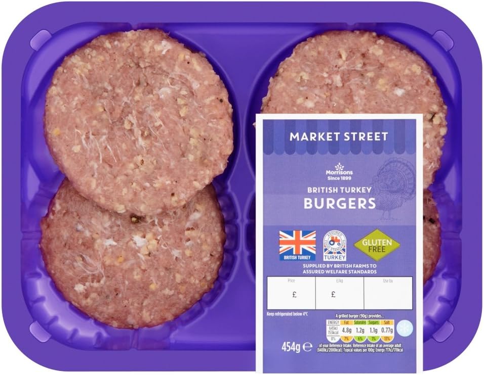 Morrisons British Turkey Burgers, 454g: Amazon.co.uk: Grocery