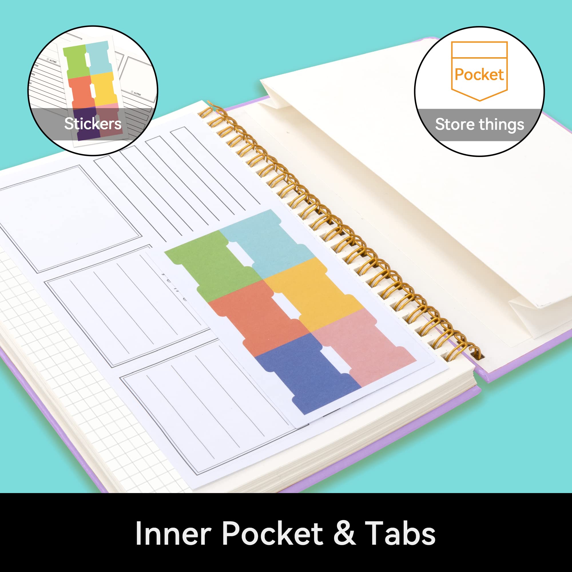 Large Graph Notebook Journal, Spiral Grid Notebook, A5 Medium, Leather ...