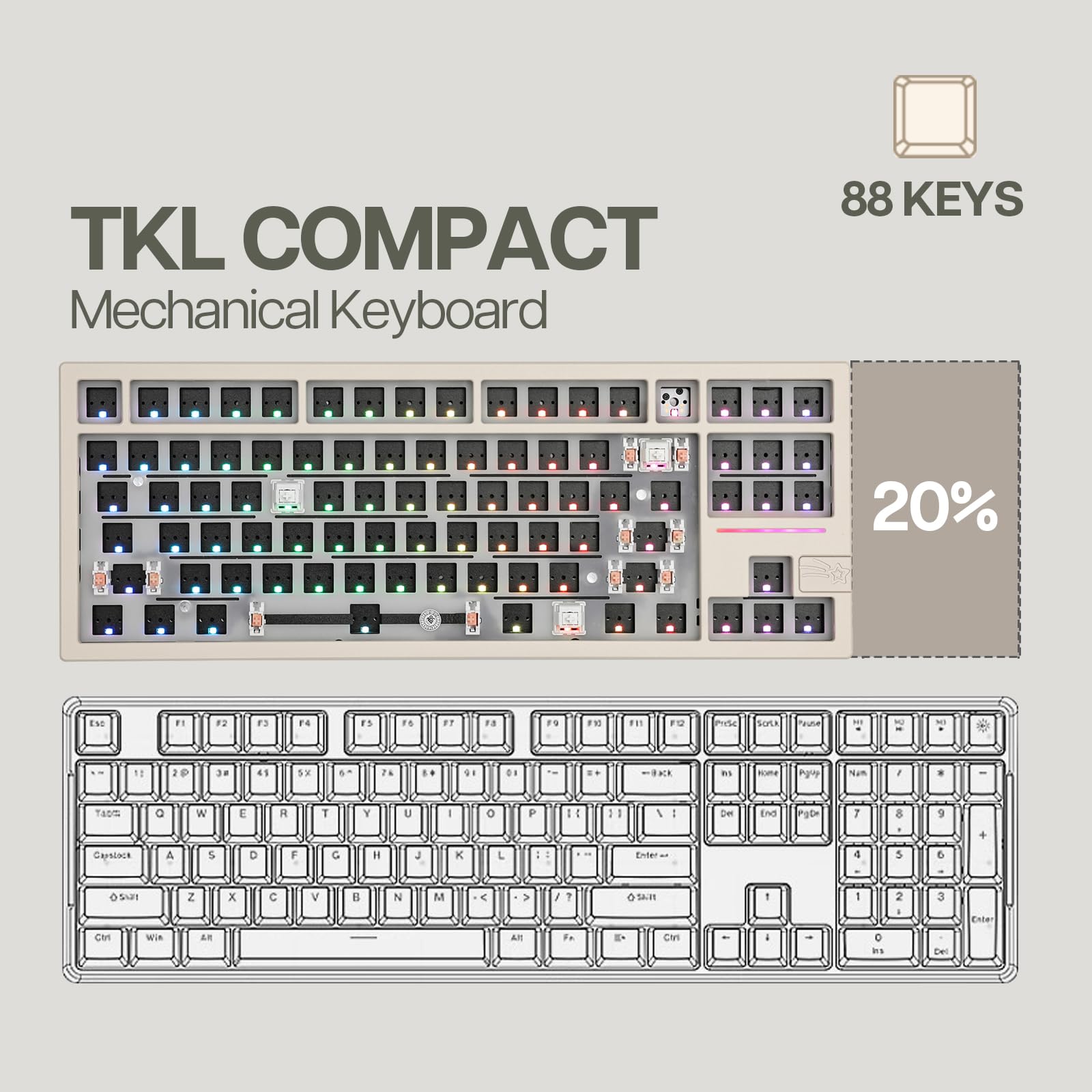 Mua EPOMAKER x Feker Galaxy80 Gaming Keyboard Kit, Aluminum Alloy Wired ...