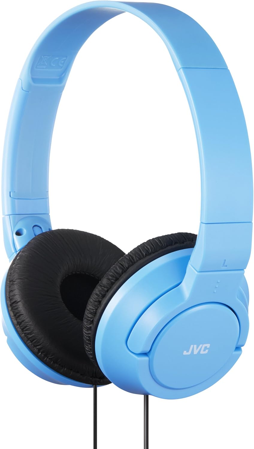 JVC HAS180AN Powerful Bass On-Ear Headphones – Light Blue – BigaMart