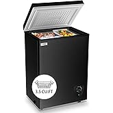 Amazon.com: Chest Freezer Small Freezer Black Deep Freezers 3.5 Cu.Ft ...