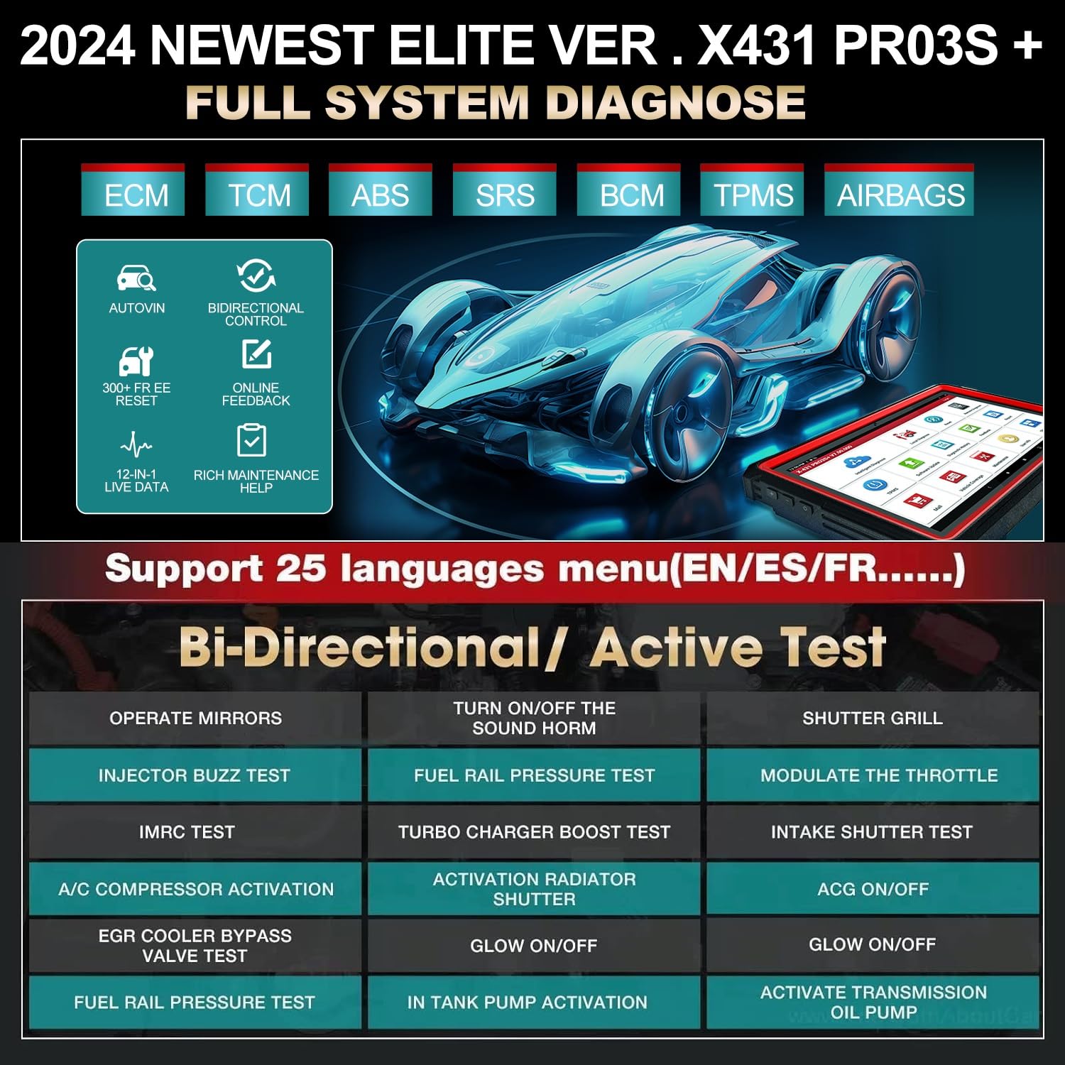 Mua LAUNCH X431 PRO3S+ V5.0 High-End Scanner, 2024 Upgrade Topology ...
