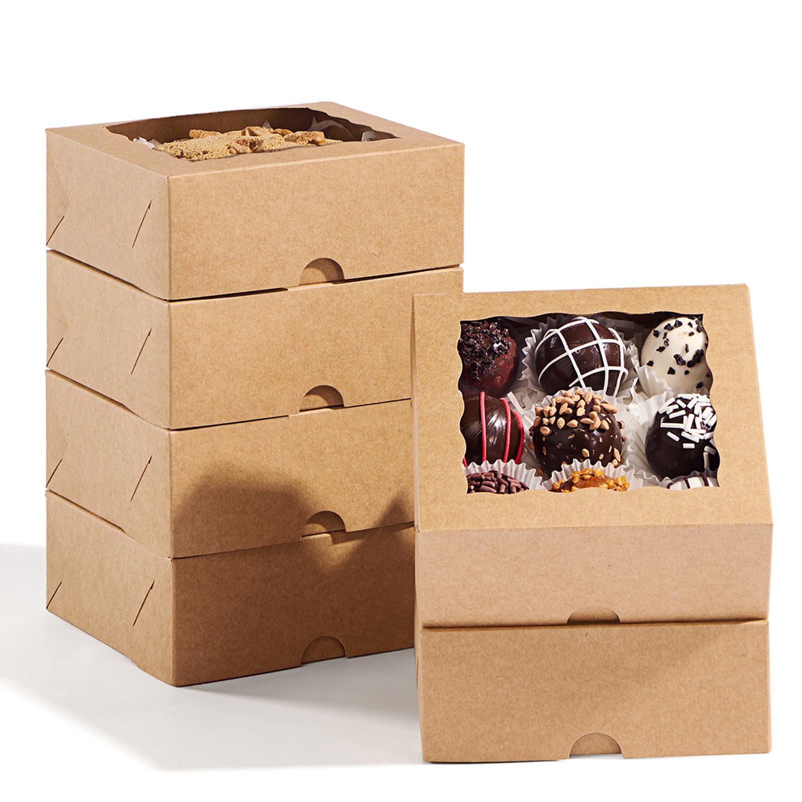 JCXGRVC 5x5x2 Inch Cookies with Window Bakery Boxes Soap Box Chocolate ...