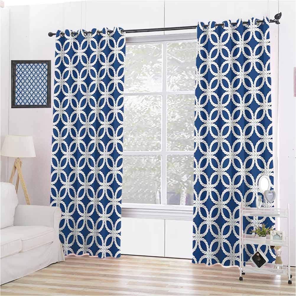 Cortinas opacas de color azul marino con diseño clásico en cuerda ...