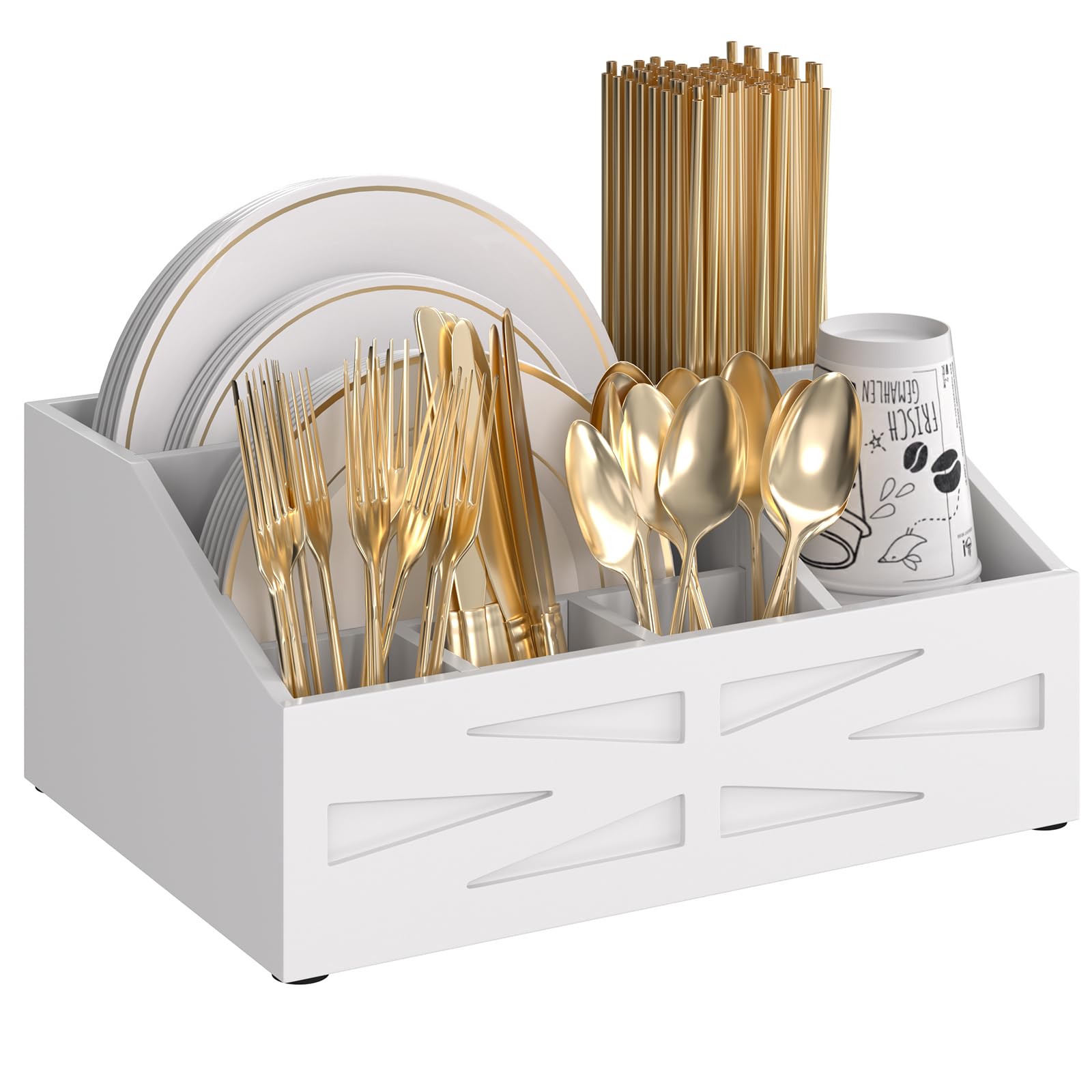 Paper Plate Dispenser,for Countertop,Paper Plate Holder for Kitchen ...