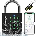 Pothunder Heavy Duty Smart Padlock, Outdoor Padlock with Key Code and ...