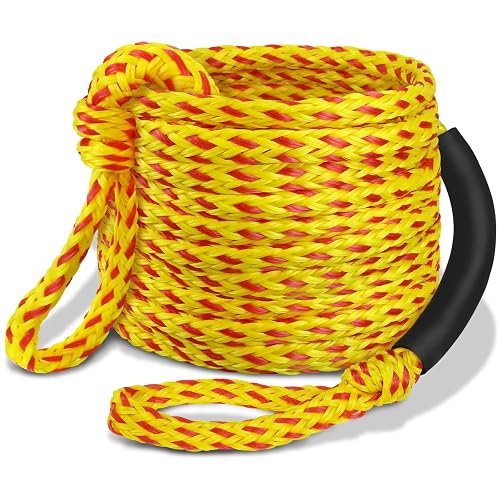Boat Tow Rope 60ft 3-6K, Floating Ropes for Towable Tubes，Watersport ...