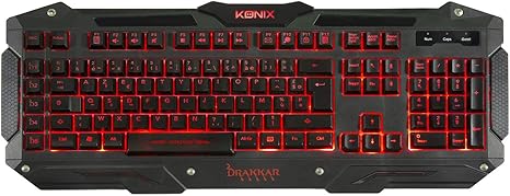 Konix Drakkar Midgard - Clavier Gamers AZERTY Retro Éclairé Multicolore - Anti Ghosting 26 ...