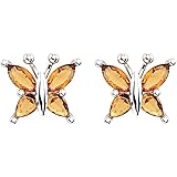 Amazon.com: Swiss Blue Topaz Butterfly Stud Earrings set in Sterling Silver: Jewelry