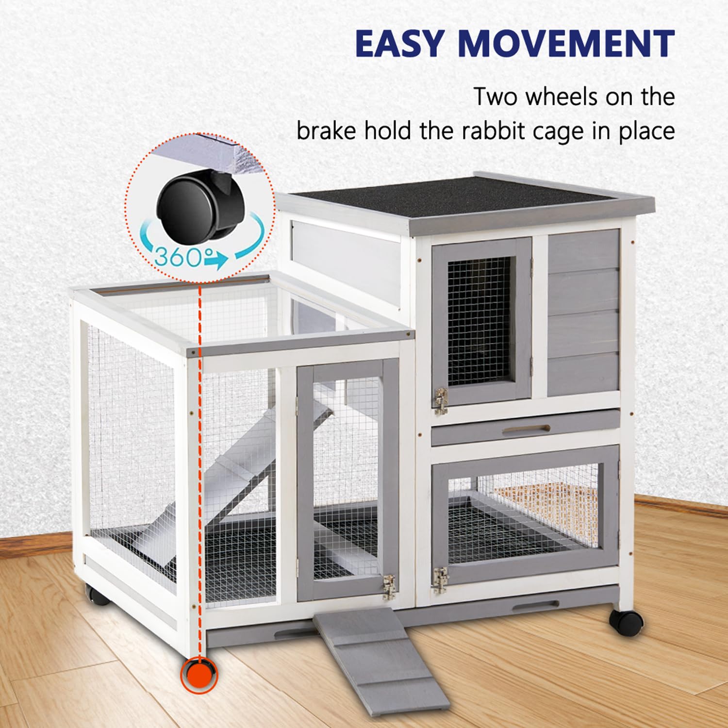 Mua Graessa Rabbit Hutch, Indoor Rabbit Cage Two Story Bunny Hutch with ...