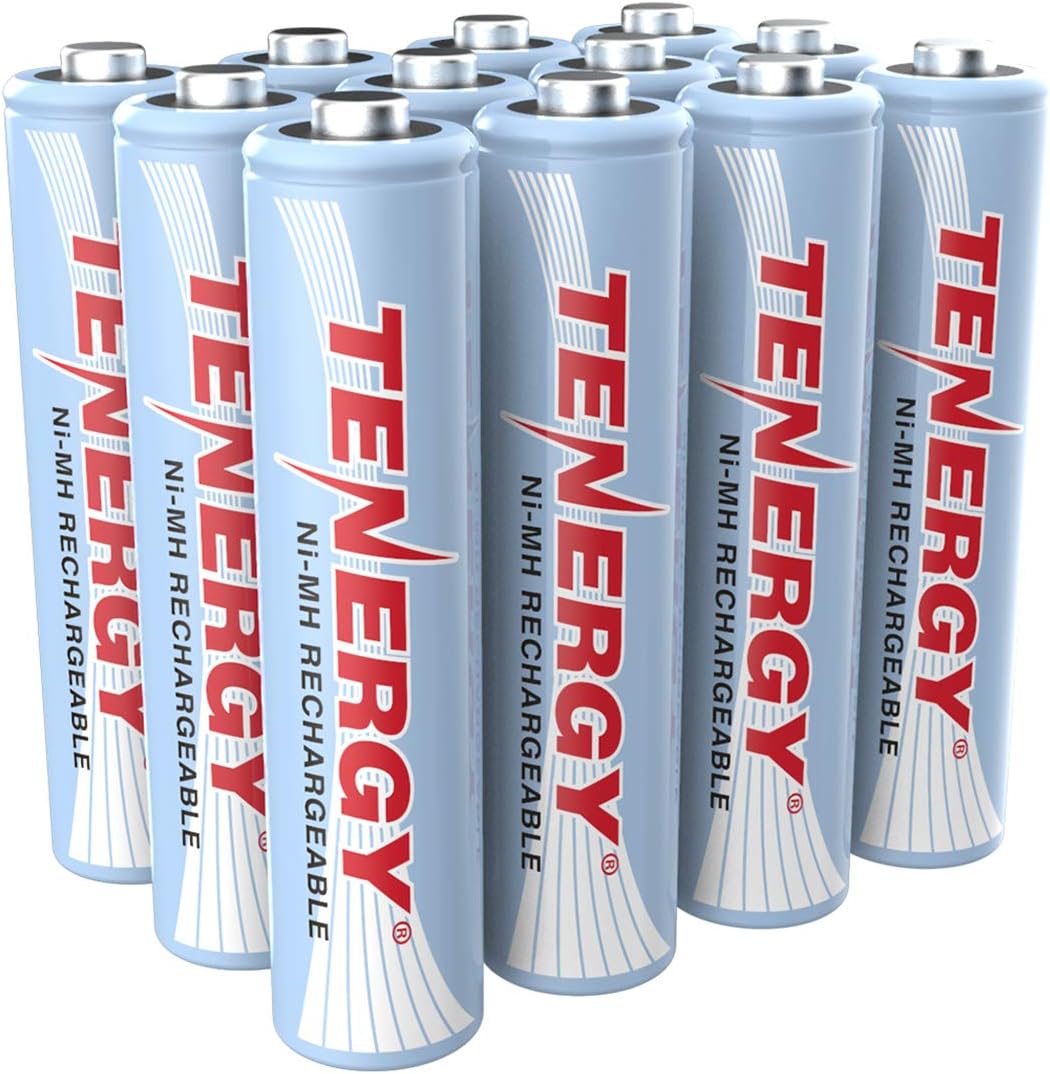 Tenergy AAA Rechargeable Battery, High Capacity 1000mAh NiMH AAA Battery, 1.2V Triple A ...