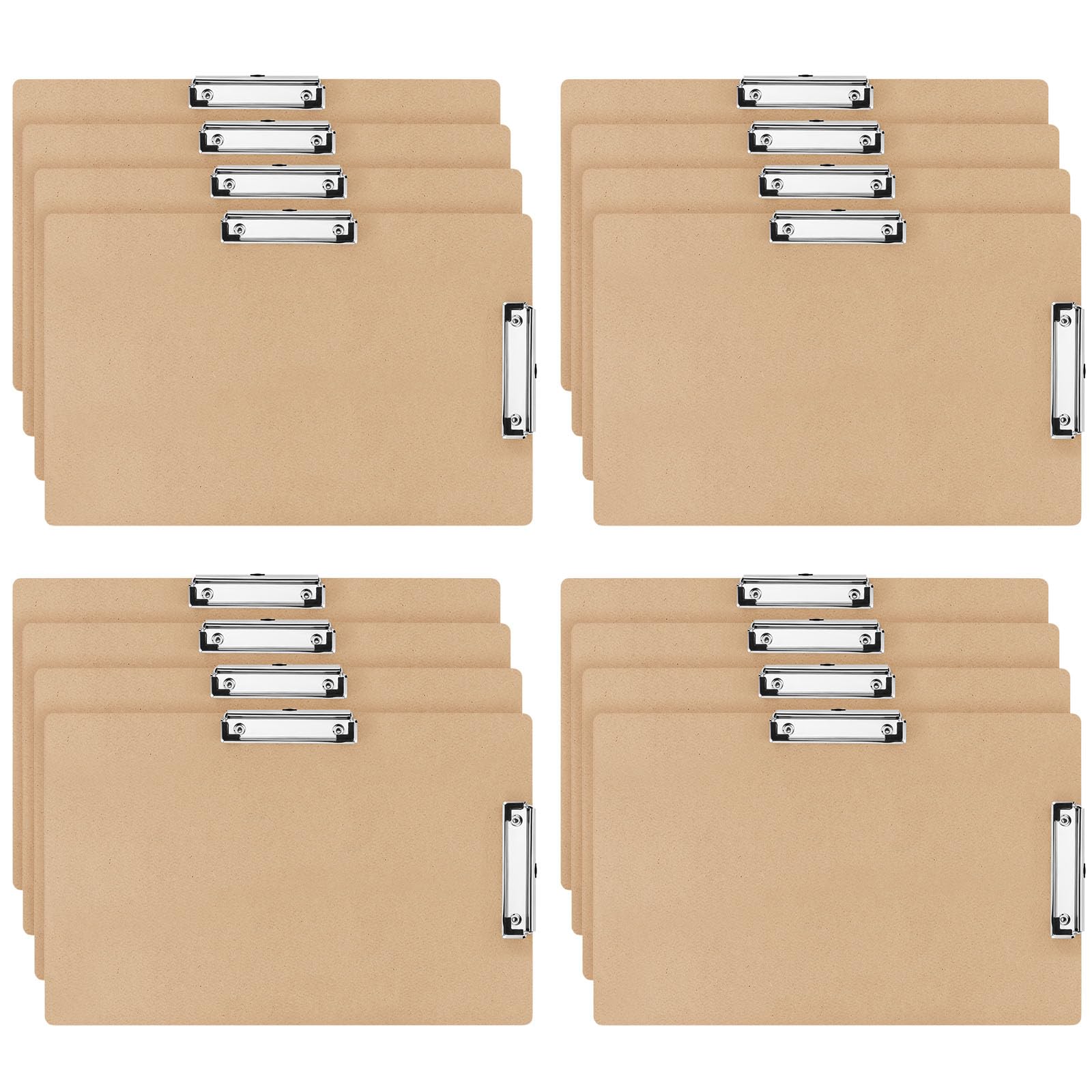 Henoyso 15 pieces Clipboard Wooden Lap Board with Low Profile Clip ...