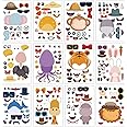 Amazon.com: 24 Sheets Make Your Own Animals Stickers Make A Face ...