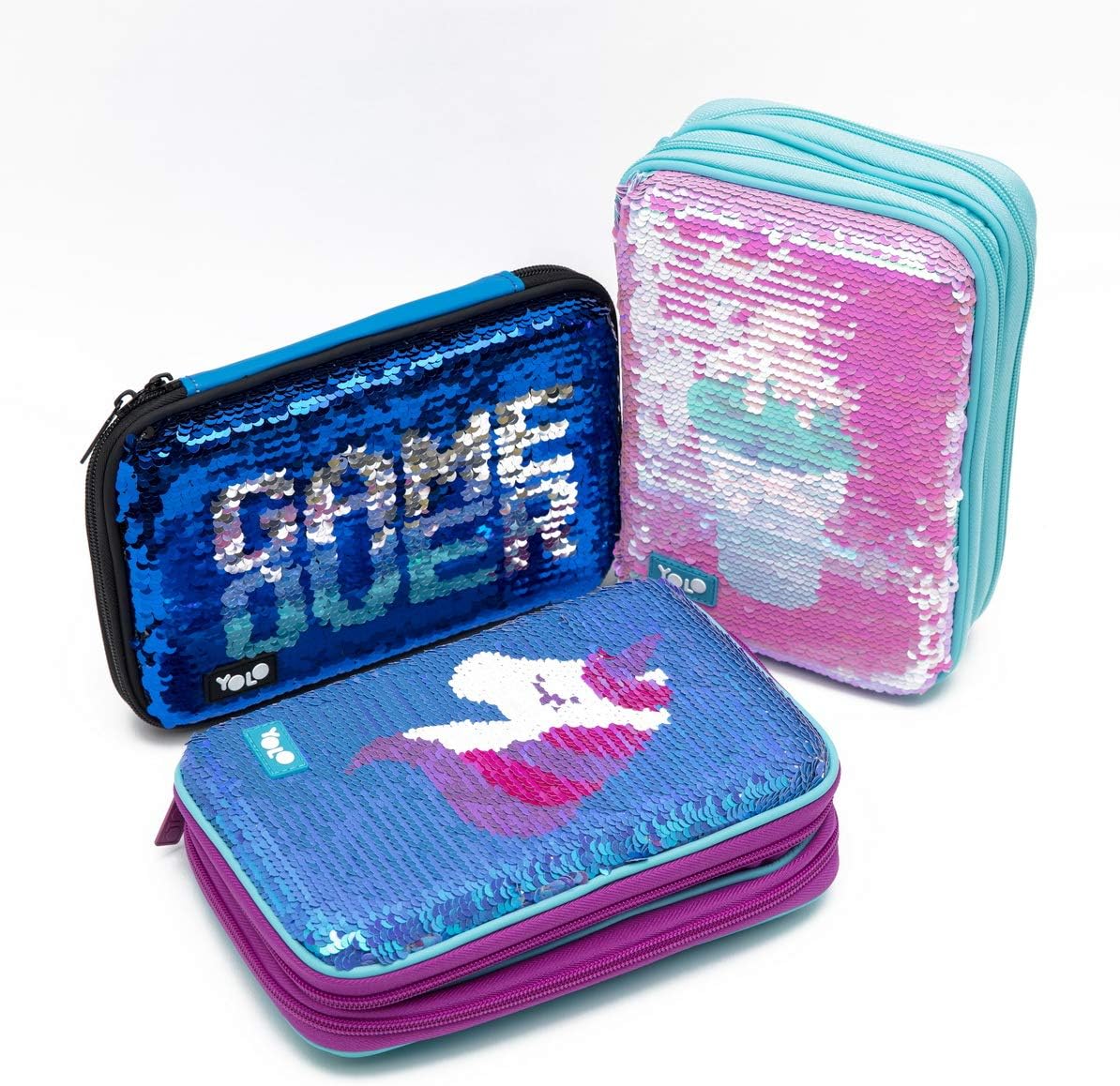 YOLO Double Decker Hard Top Pencil Case. Large Multi-Compartment ...