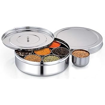 Amazon.com: Shradha Trading Stainless Steel Masala Box, Stainless Steel ...