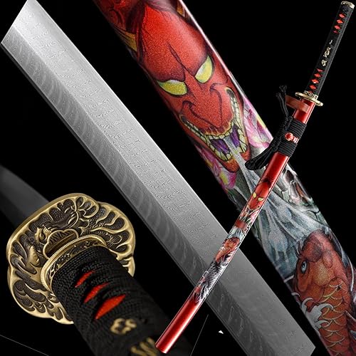 HERO SWORD Demon Realm Demon King Samurai Sword Damascus Steel Japanese ...