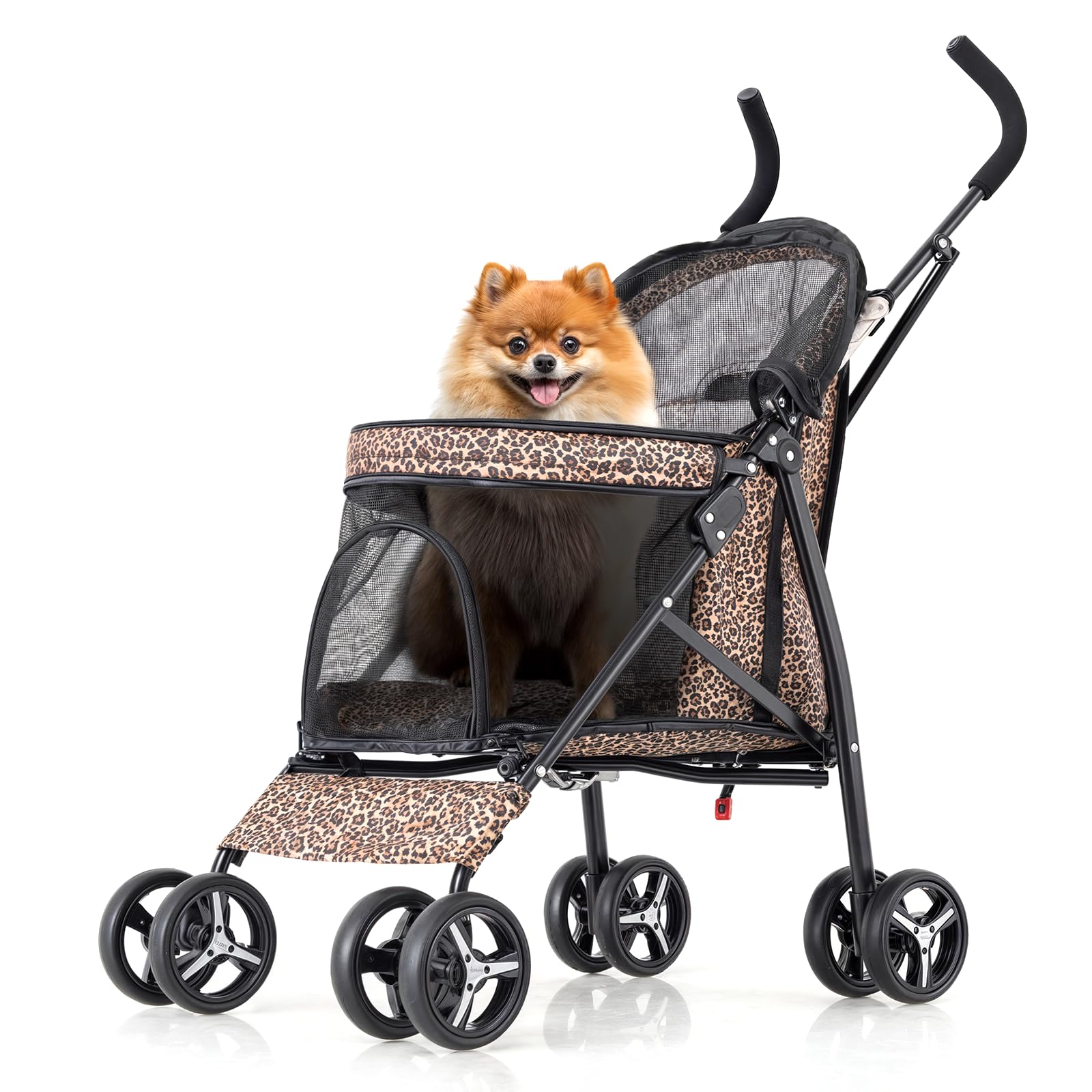 MoNiBloom 4 Wheels Pet Stroller, Easy-Fold Umbrella Shaped Dog Cat ...
