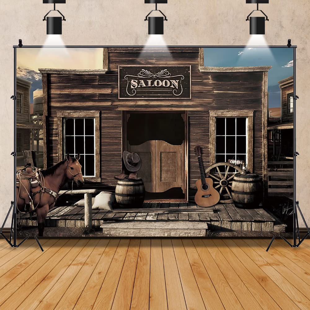 12x10ft Large West Saloon Backdrop Western Wooden House Barn Door ...