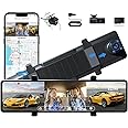 Amazon.com: 3 Channel Mirror Dash Cam, 12" Triple Rear View Mirror with ...